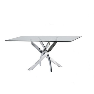 30" Glass And Steel Rectangular Dining Table - Bed Bath & Beyond - 39672746